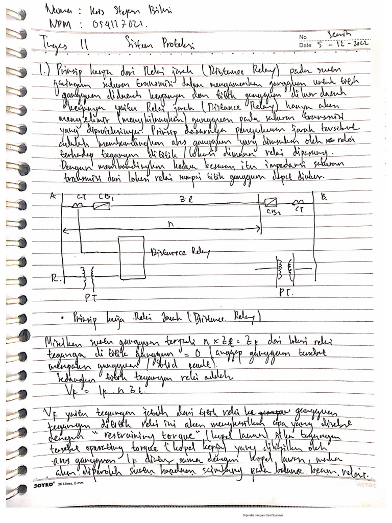Tugas 11 Sistem Proteksi Kris Stefan Bilasi 054117021 | PDF
