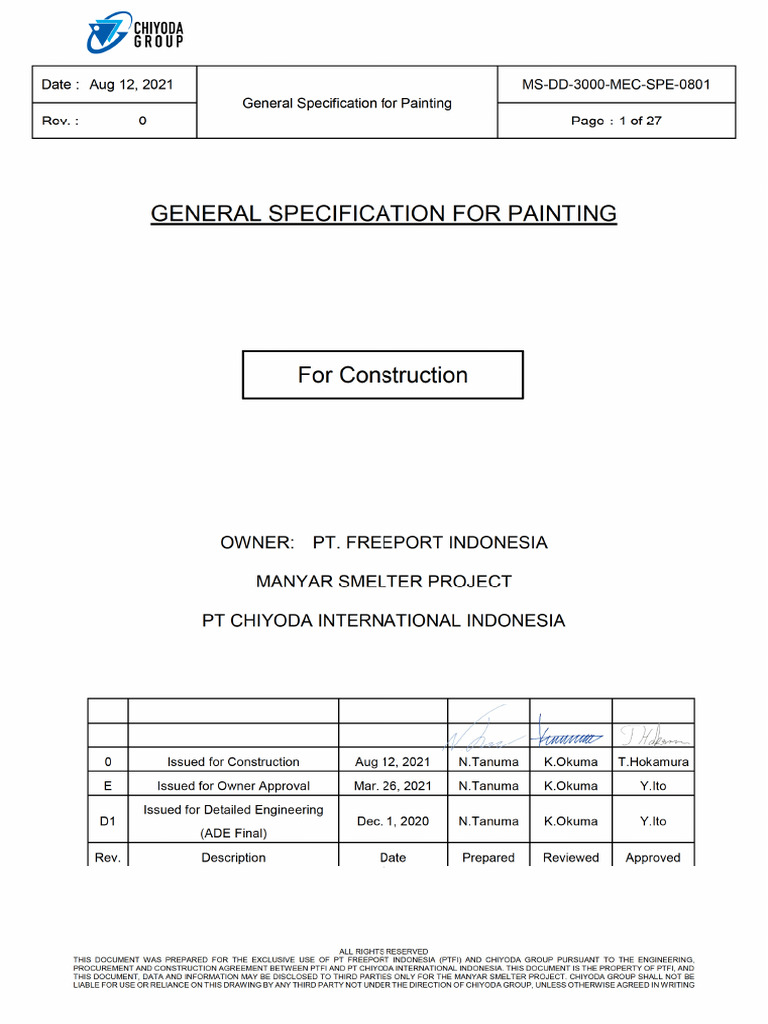 Painting Specification for Manyar Project | PDF | Epoxy | Paint