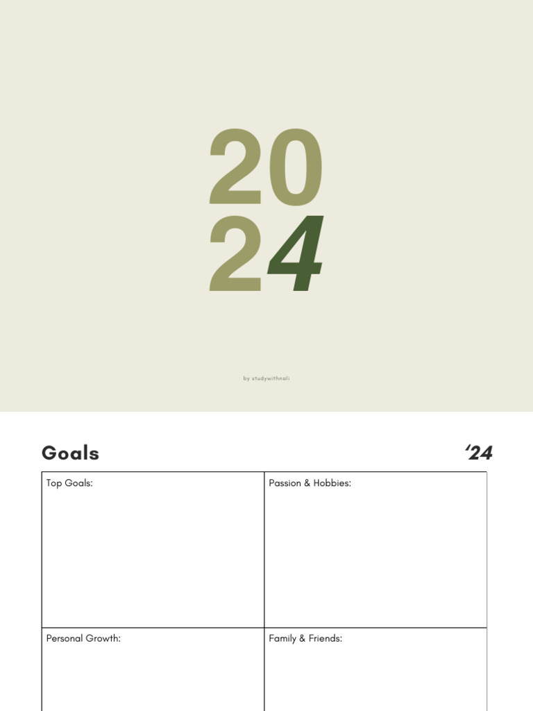 2024 Vision Board and Calendar | PDF