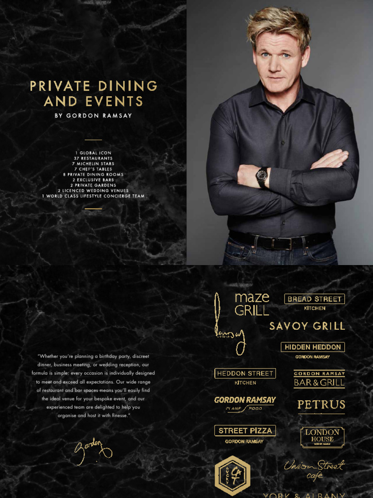 PDE by Gordon Ramsay Brochure | Download Free PDF | Restaurants | Menu