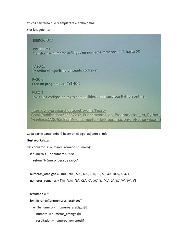 Trabajo Que Reemplaza El Trabajo Final | PDF | Python (lenguaje de programación) | Programación ...