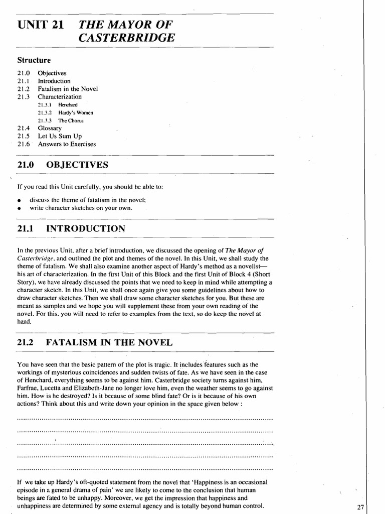 Unit 21 | PDF | Tragedy | Destiny