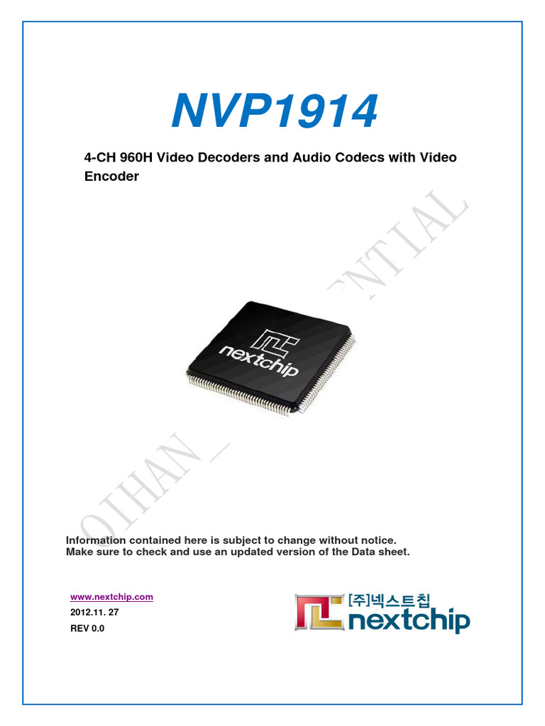 NVP1914 Nextchip | PDF | Codec | Video