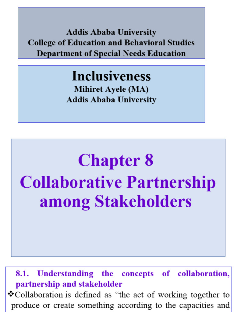 Chapter 8 FINAL Collaborative Partnership Among Stakeholders | PDF | Collaboration | Stakeholder ...
