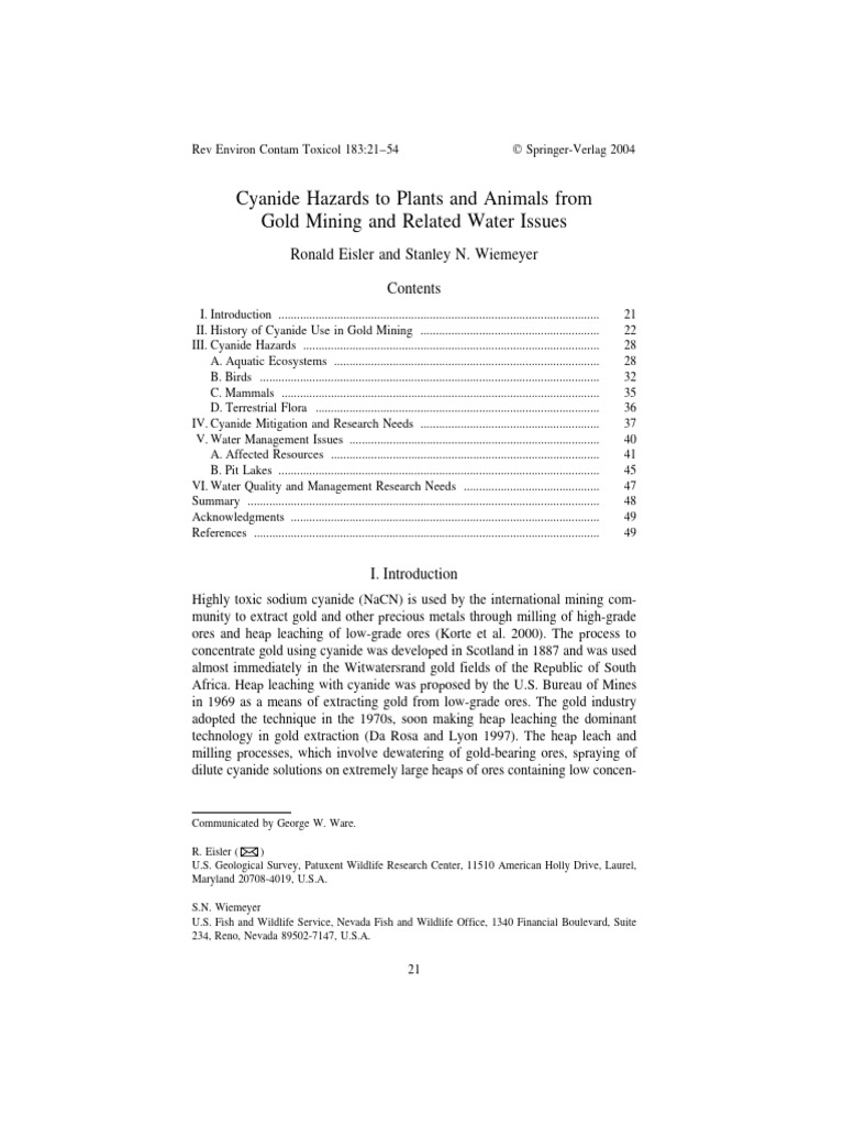 Cyanide Risks in Gold Mining Operations | PDF | Cyanide | Gold