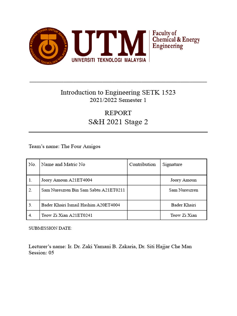 THE 4 AMIGOS - S&H 2021 STAGE 2 | PDF | Occupational Safety And Health ...