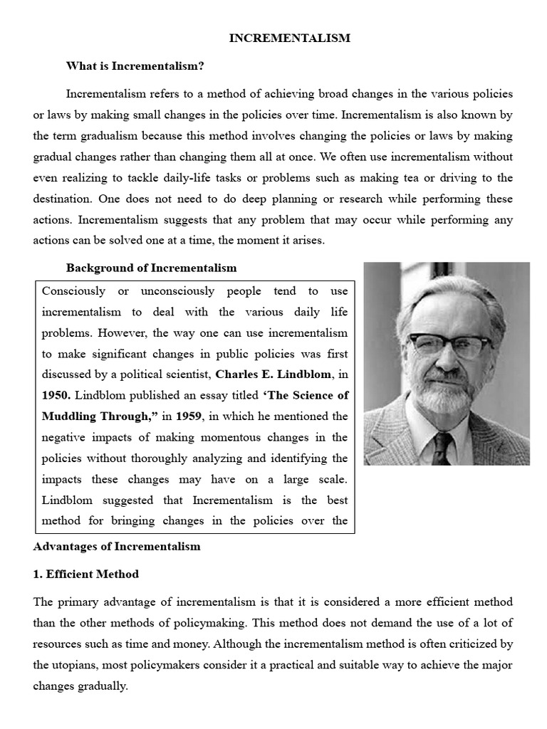 Incrementalism Handouts | PDF | Policy | Cognition