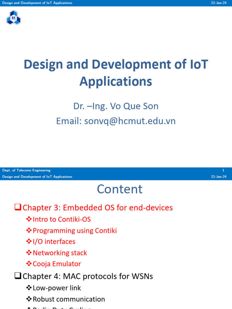 Ch03-Embedded OS For WSNs | PDF | Thread (Computing) | Wireless Sensor Network