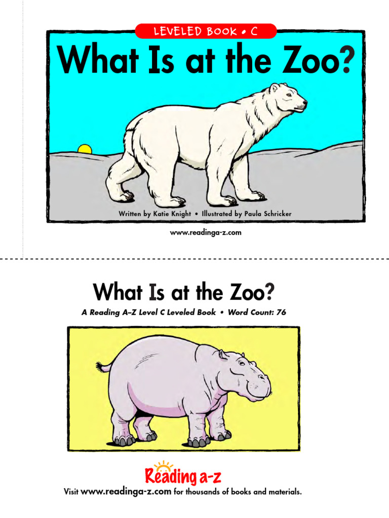 RAZ-C 001 What is at the Zoo | PDF | Zoo | Zoology