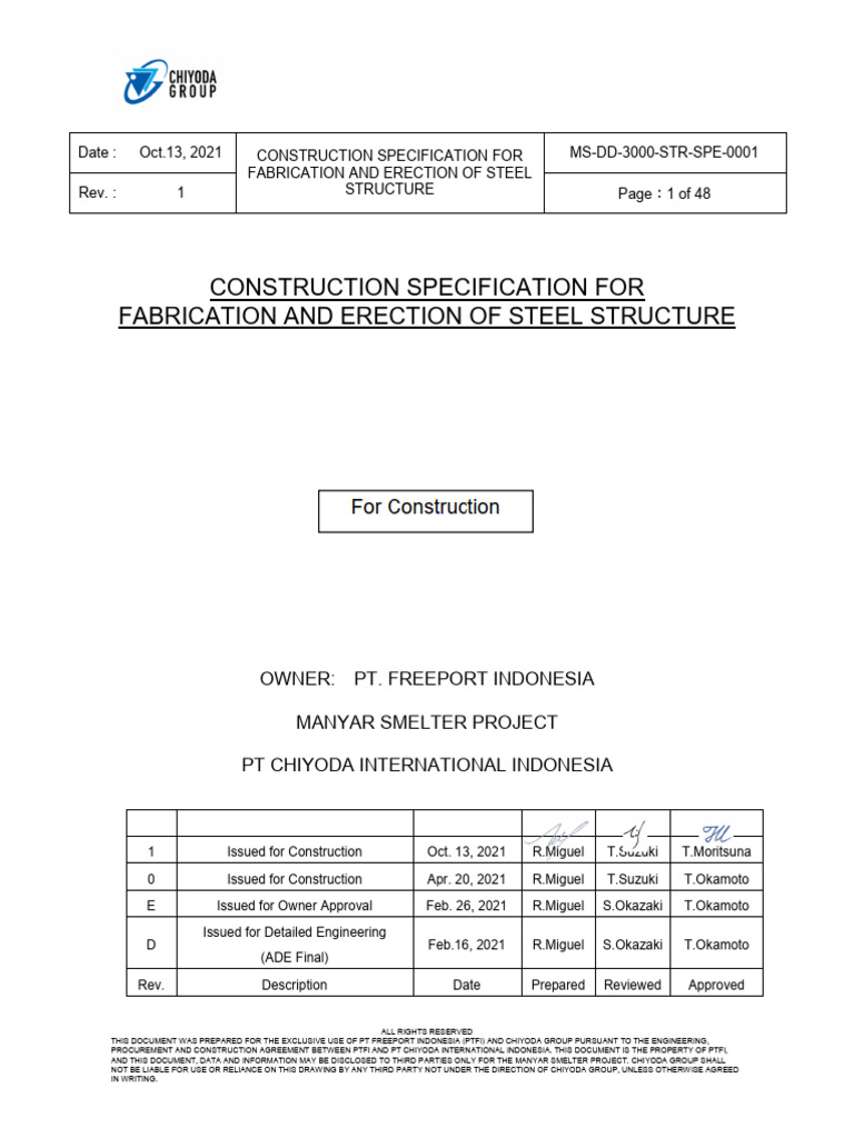 ms-dd-3000-str-spe-0001_rev1-SPECIFICATION FOR FABRICATION | PDF | Screw | Specification ...