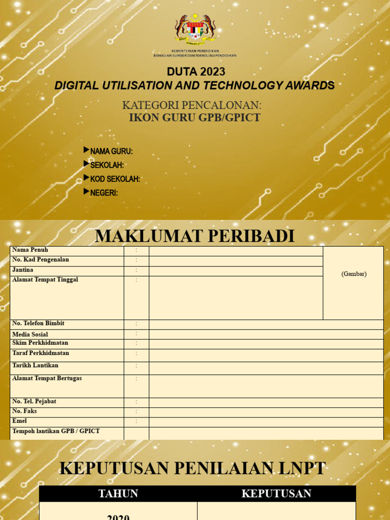 Format Pembentangan Ikon Gpict Duta 2023 | PDF