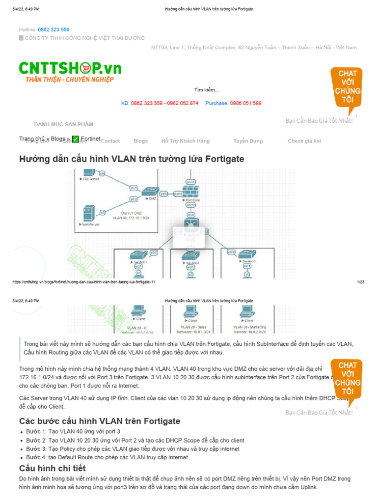 Hướng dẫn cấu hình VLAN trên tường lửa Fortigate | PDF