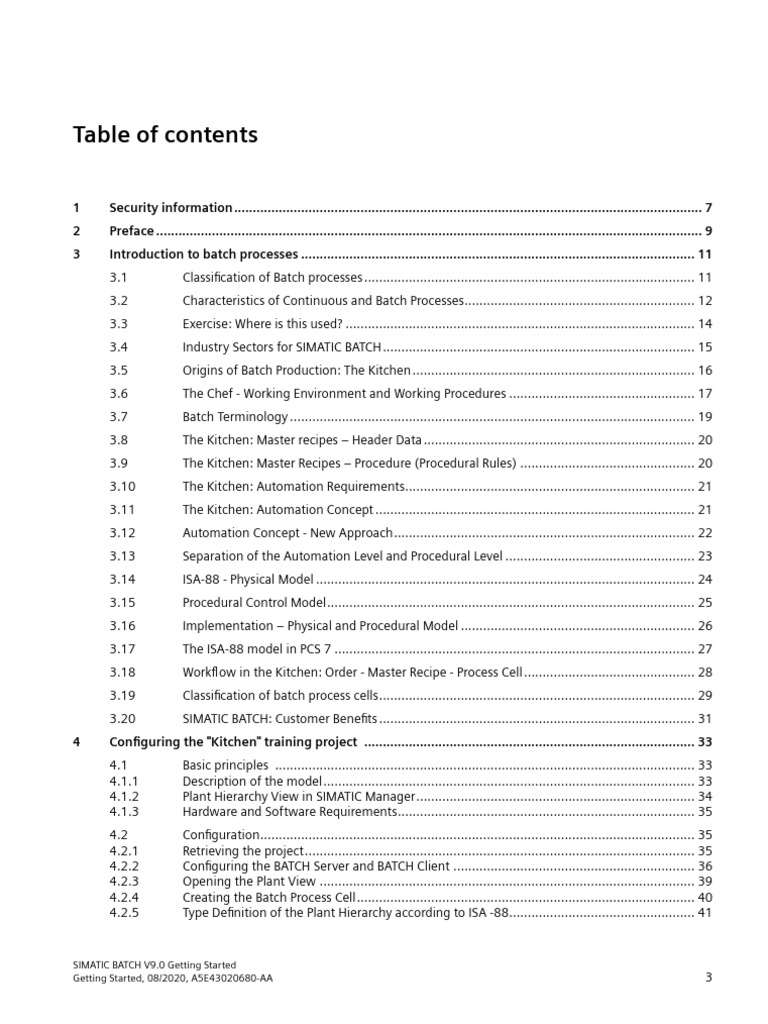 SIMATIC BATCH V9.0 Getting Started Getting Started, 08/2020, A5E43020680-AA | PDF | Systems ...