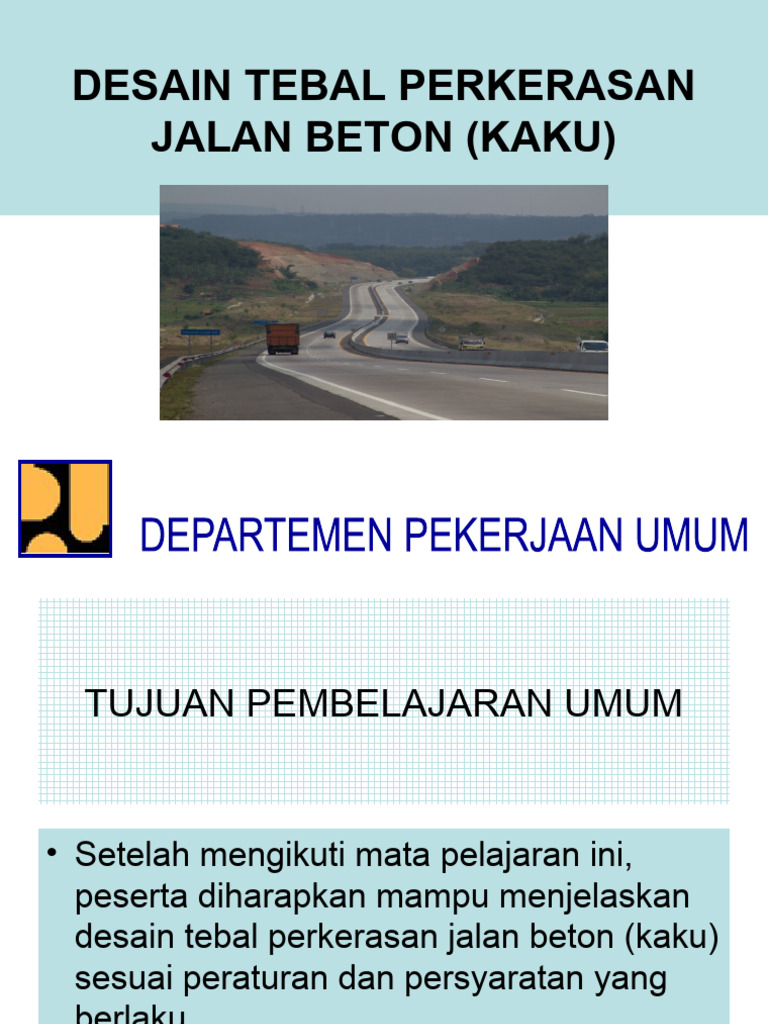 Desain Tebal Perkerasan Jalan Beton (Kaku) | PDF