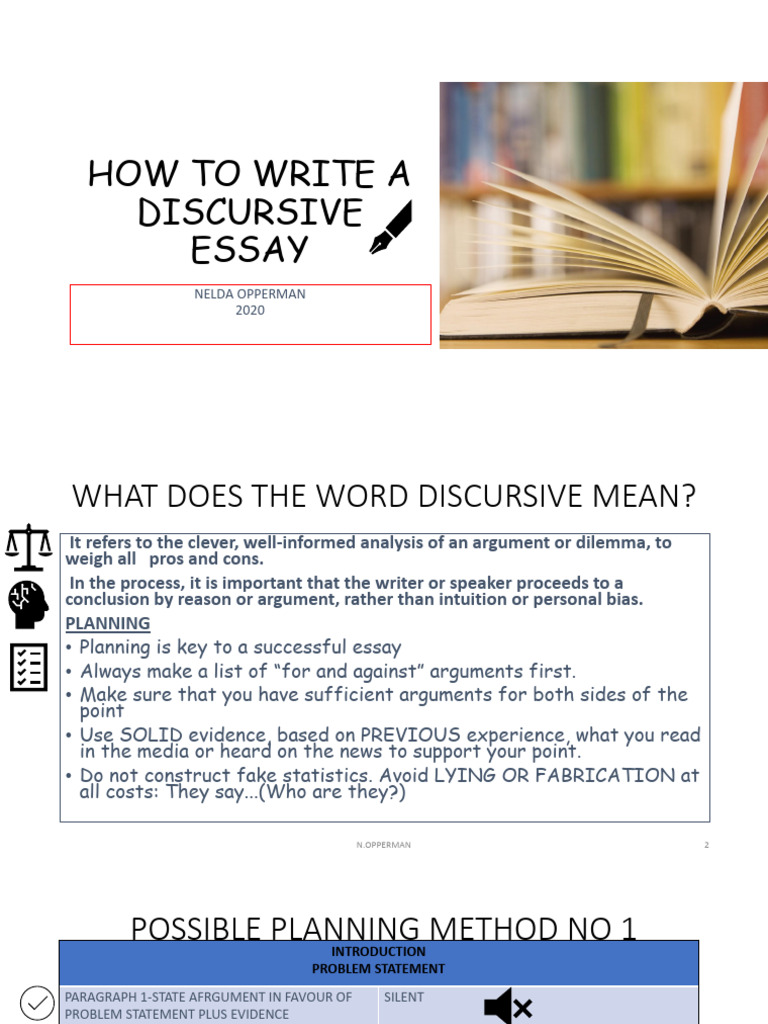 How To Write A Discursive Essay | PDF | Essays | Argument