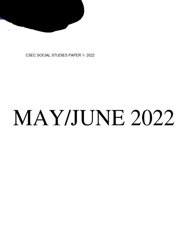 CSEC Social Studies Paper 1 2022 | PDF