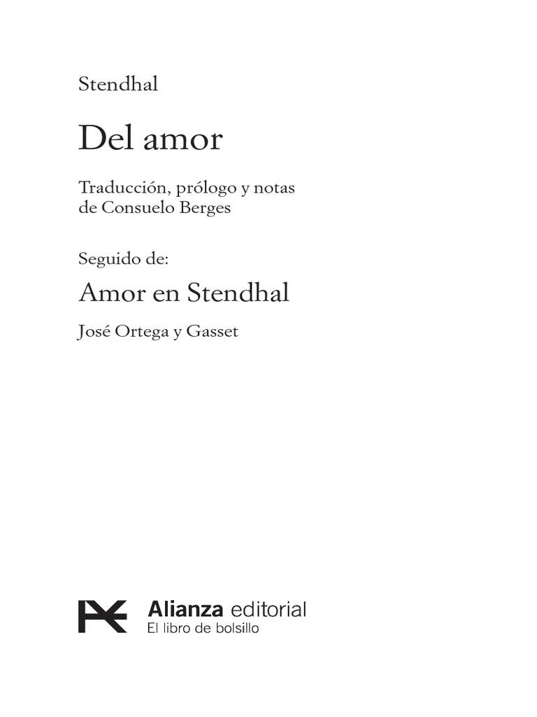 Del Amor Amor en Stendhal | PDF