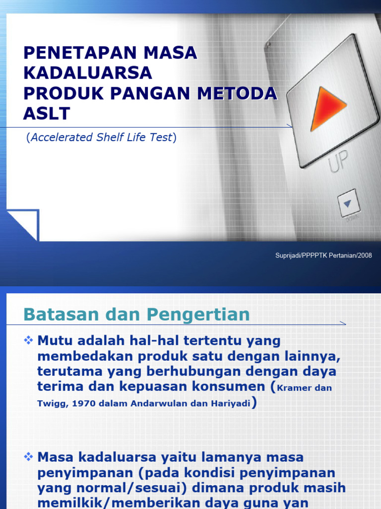 Penetapan Masa Kadaluwarsa Pangan ASLT | PDF