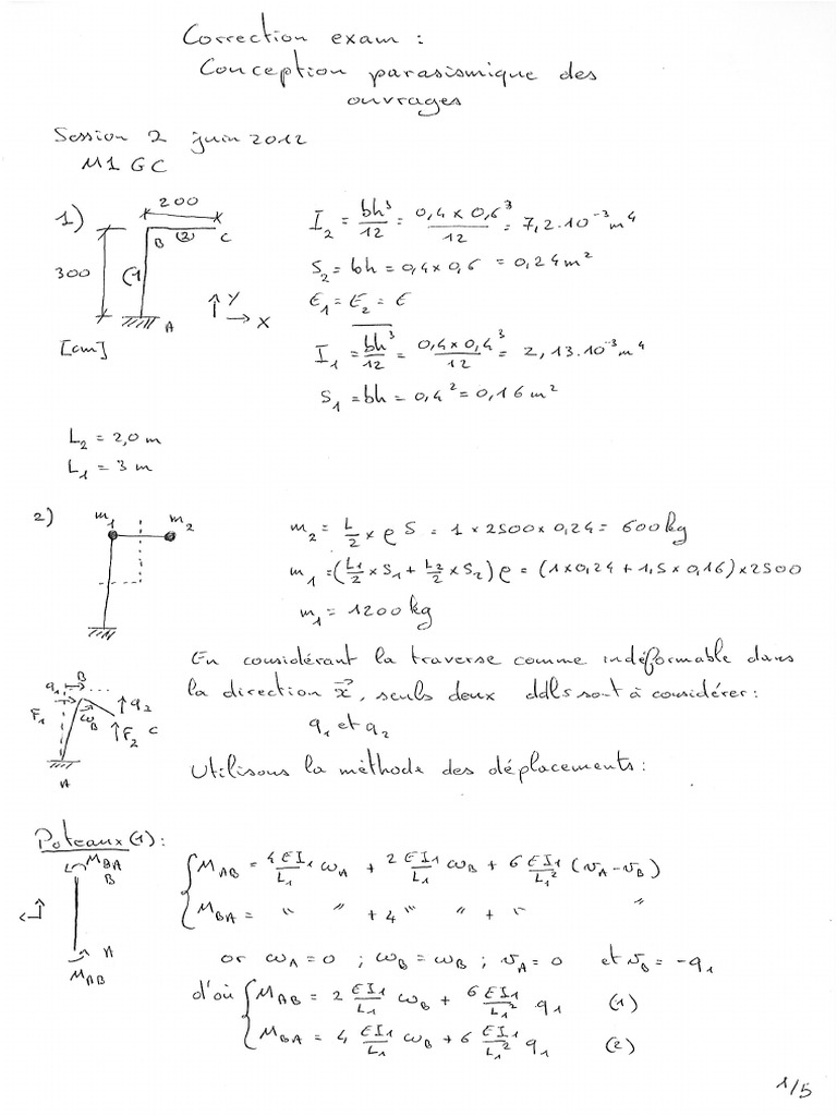 Concept Parasismique Corige 2012S2 | PDF
