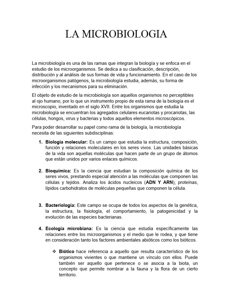 La Microbiologia | PDF | Microbiología | Biología