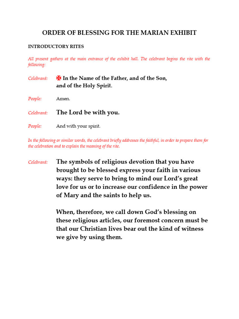 MARIAN EXHIBIT Blessing | PDF | Prayer | Mary, Mother Of Jesus