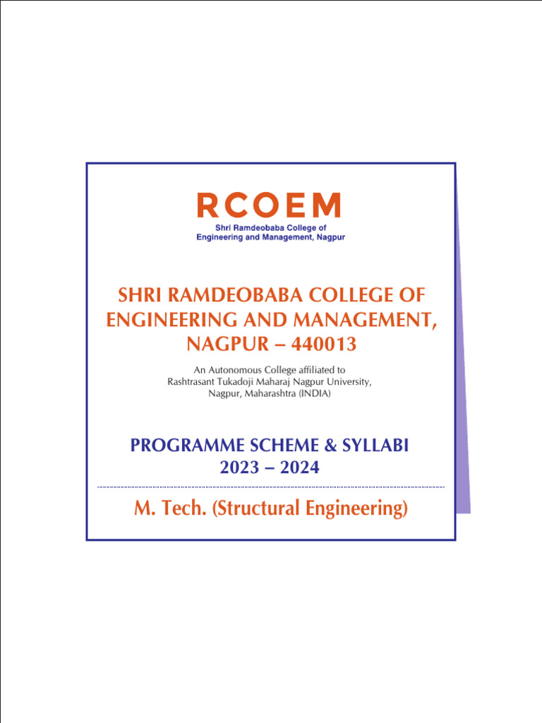 M. Tech Structural Engineering Syllabus 2023 | PDF | Buckling | Stress ...