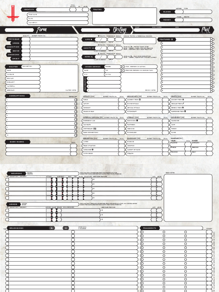 AstroinfernoCharacter Sheet V7 | PDF