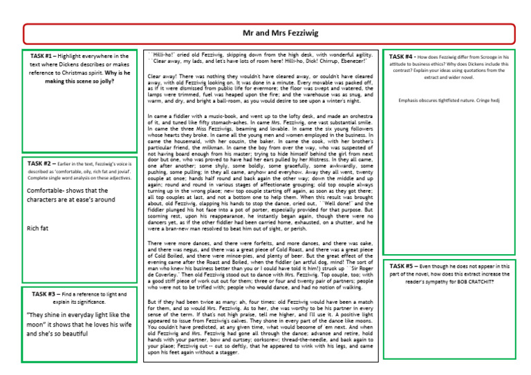 Lesson 7 - Worksheet | PDF | A Christmas Carol | Christmas Novels