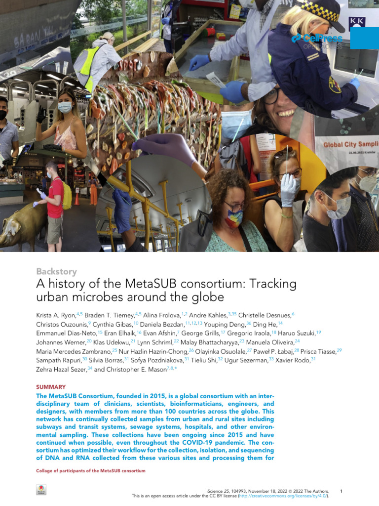 A History of The MetaSUB Consortium | PDF | Dna Sequencing | Microorganism