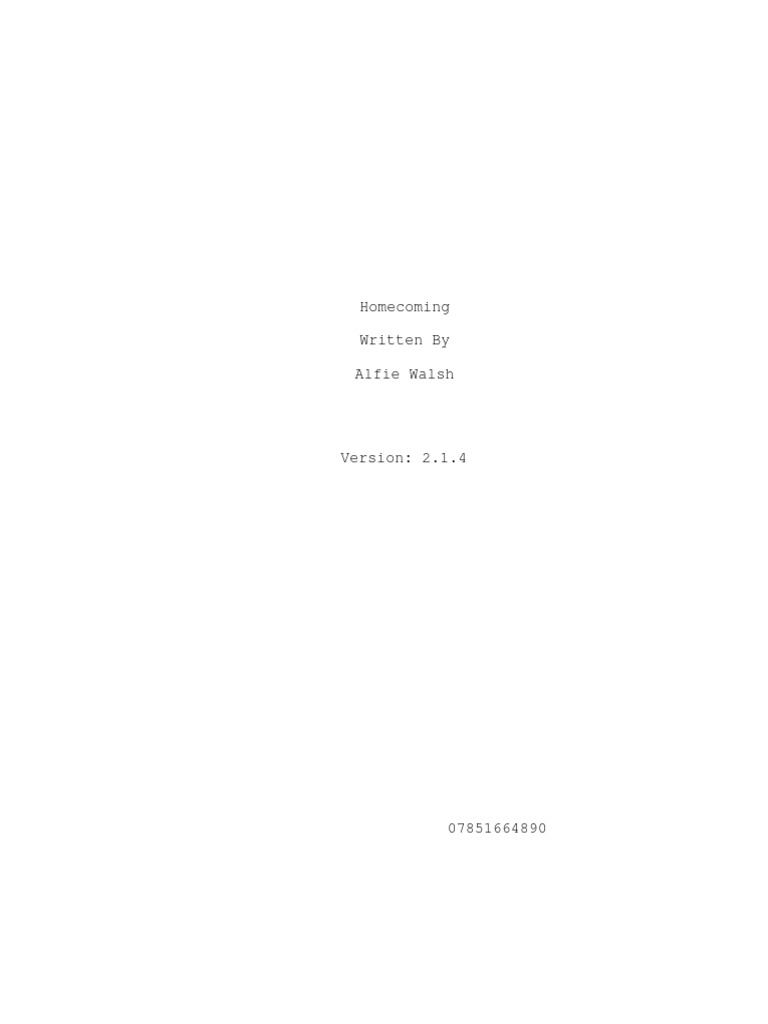 Script Homecoming Final Version | PDF