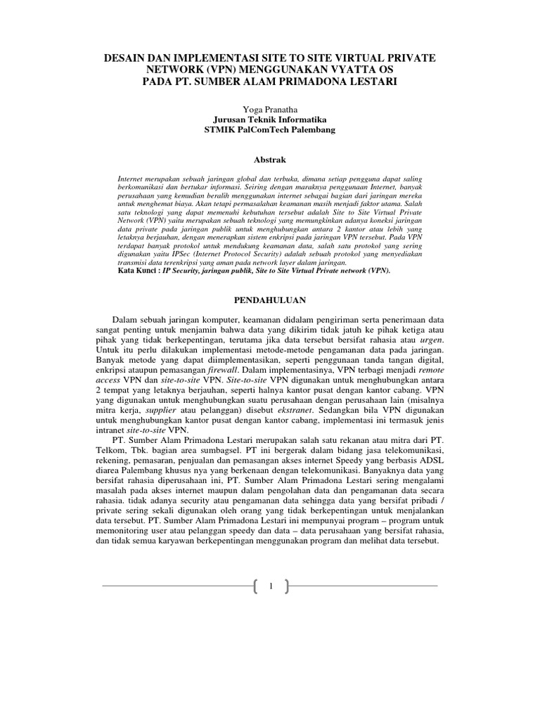 Desain & Implementasi Site To Site VPN | PDF | Bisnis | Komputer