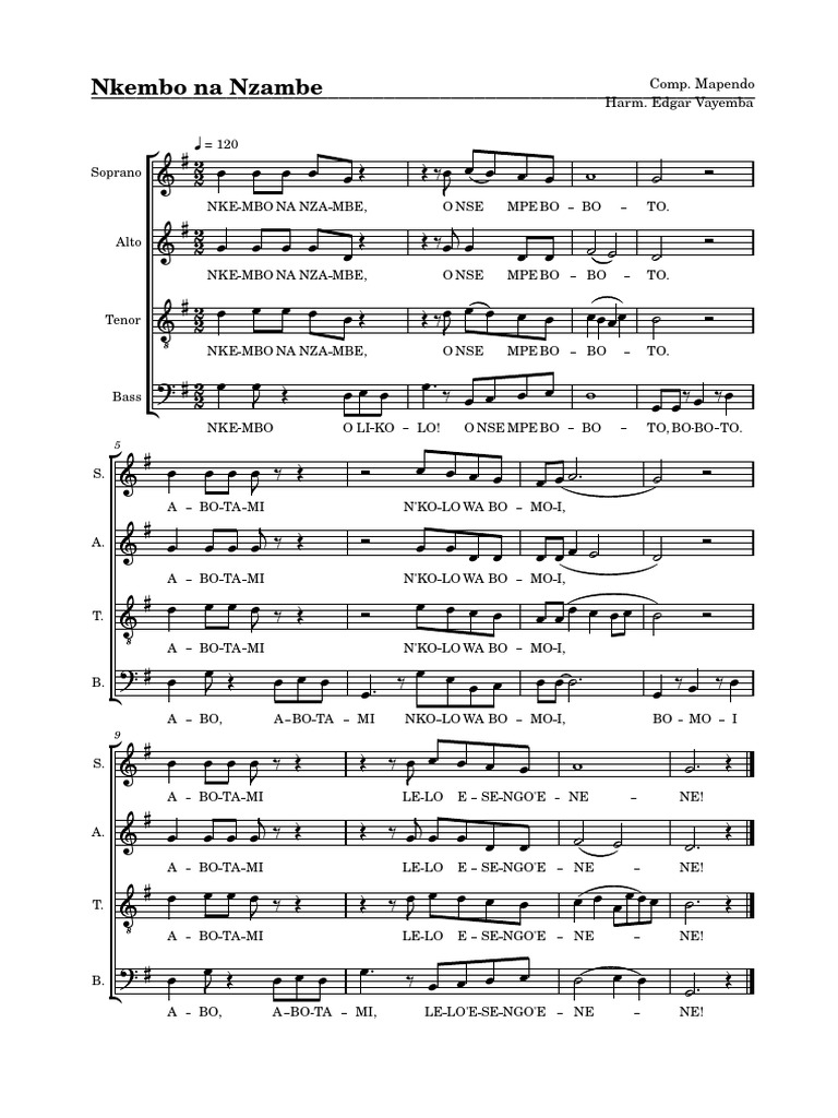 Nkembo Na Nzambe | PDF | Singing | Vocal Music