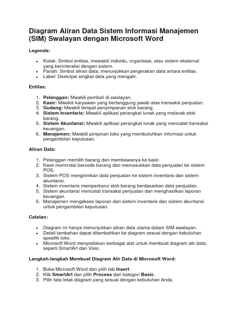 Diagram Aliran Data Sistem Informasi Manajemen | PDF
