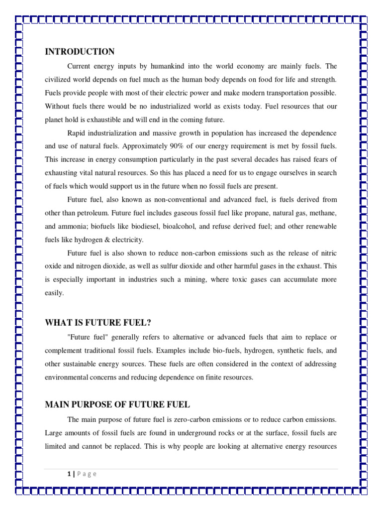New Project ON FUTURE FUEL | PDF | Nuclear Power | Biodiesel