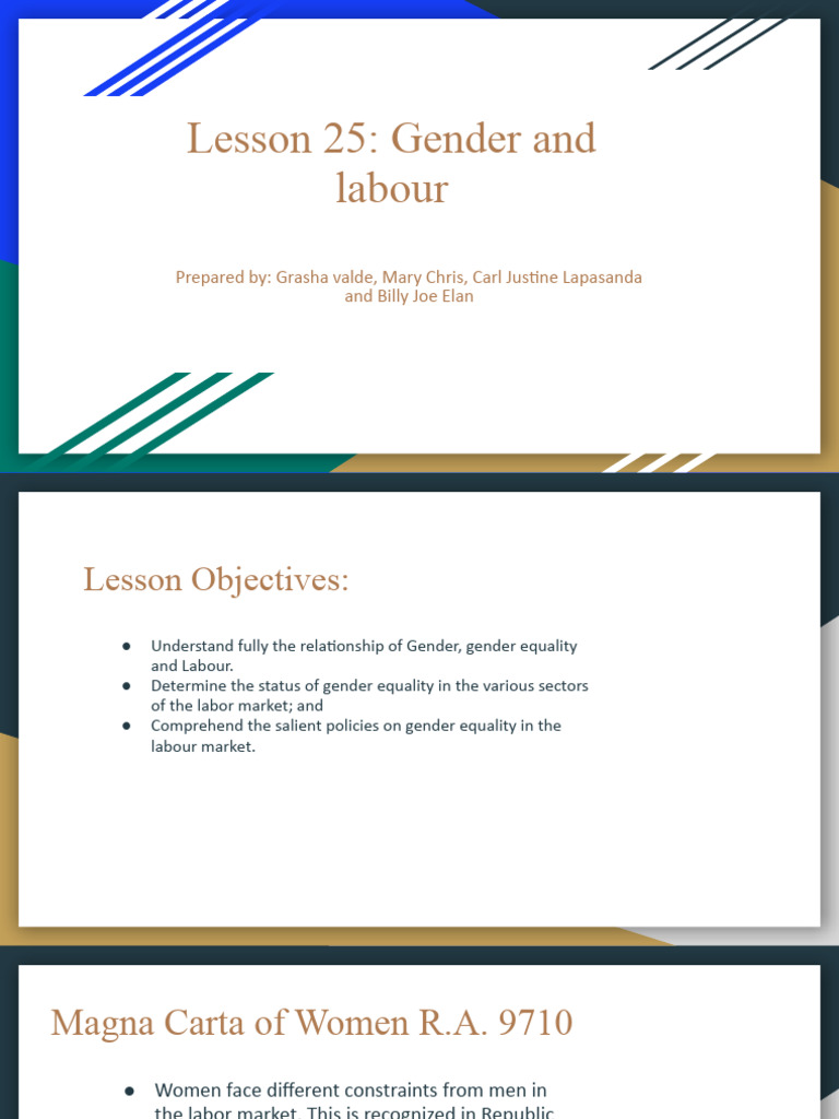Lesson 25 Gender and Labour | Download Free PDF | Labour Economics ...