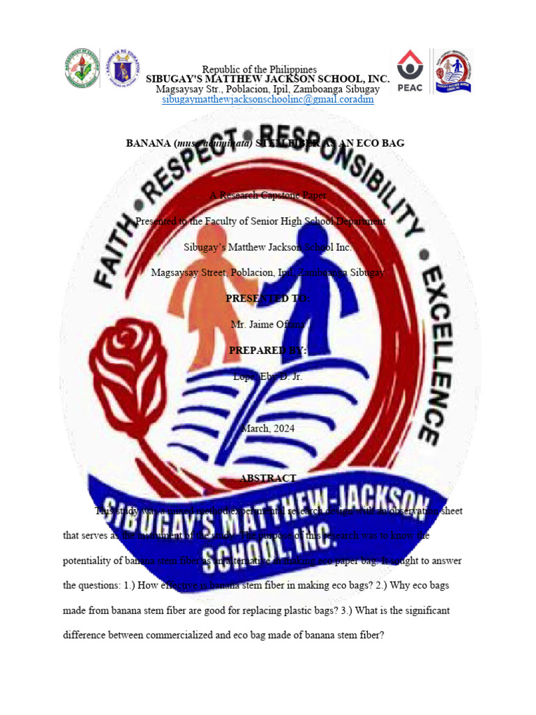 Title Page | PDF | Banana | Methodology