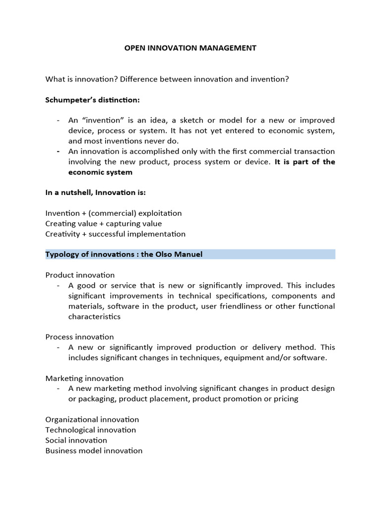 Open Innovation Management Explained | PDF | Innovation | Design