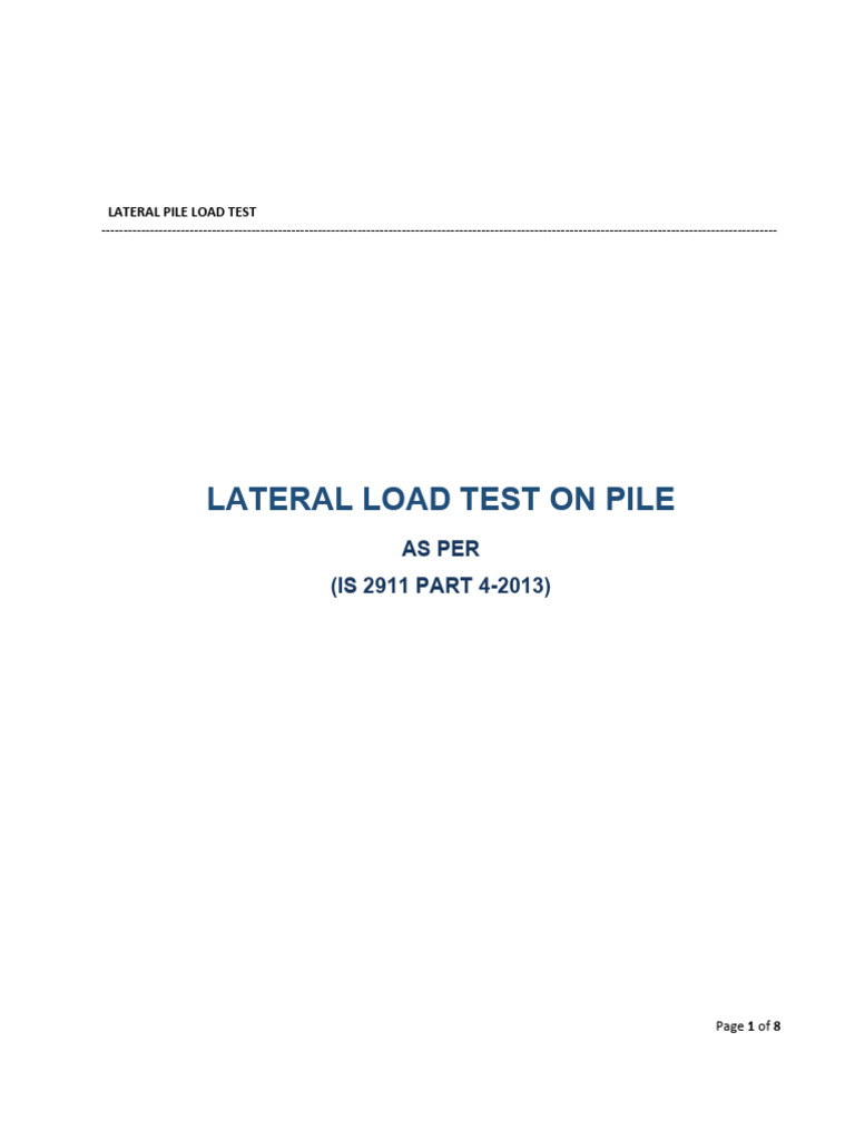 Lateral Load Test - 4 | PDF | Deep Foundation | Civil Engineering