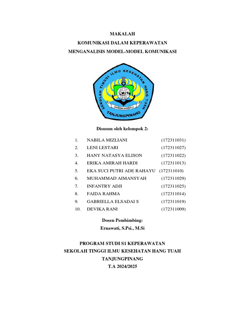 Makalah Komunikasi Dalam Keperawatan Kel 2 | PDF | Karier & Perkembangan | Sains & Matematika