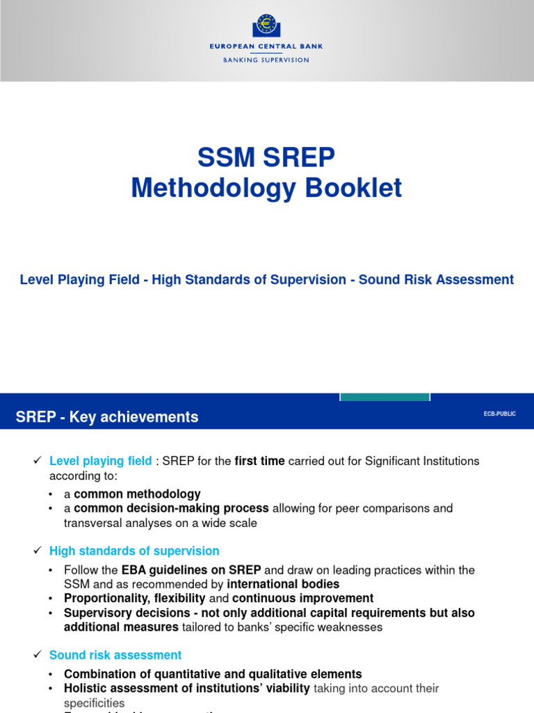 SREP Methodology Overview and Guidelines | PDF | Risk | Basel Iii