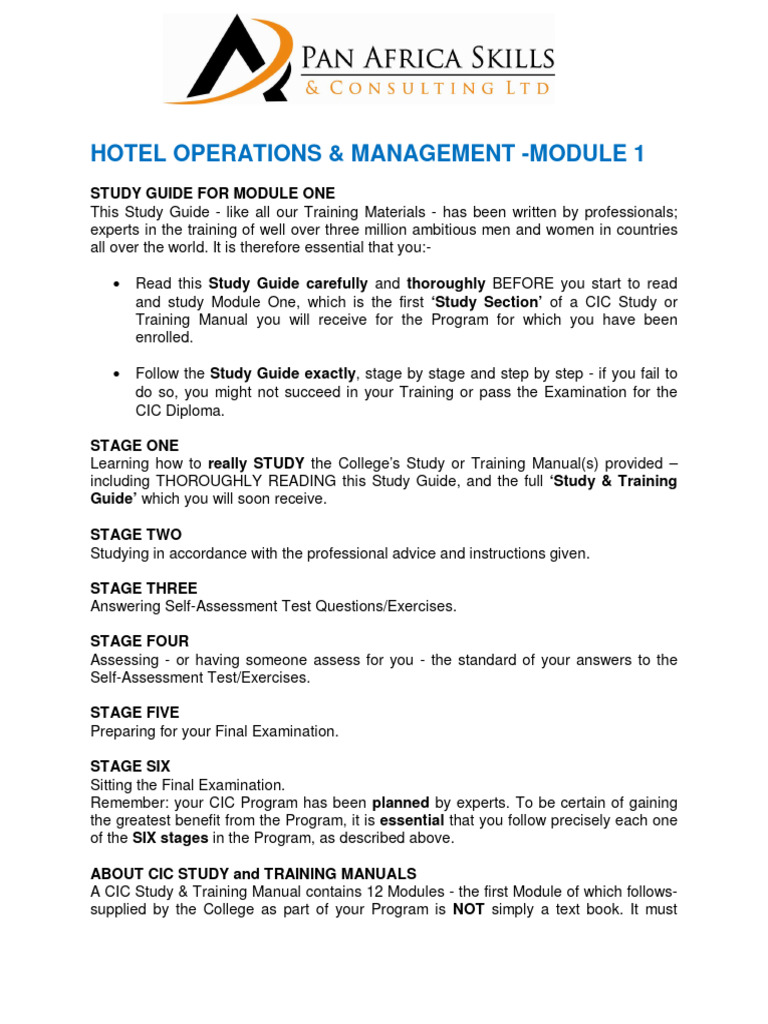 Hotel Operations and Management Module 1 - 2 | PDF | Hotel | Tourism