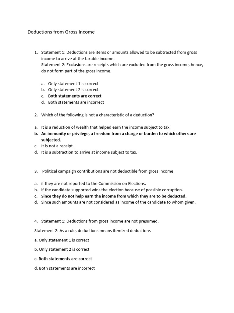 Understanding Deductions from Gross Income | PDF | Tax Deduction | Expense