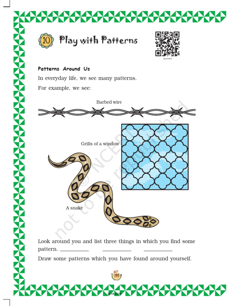 Cbse Class 3 Ncert Books Math Chapter 10 Play With Patterns | PDF