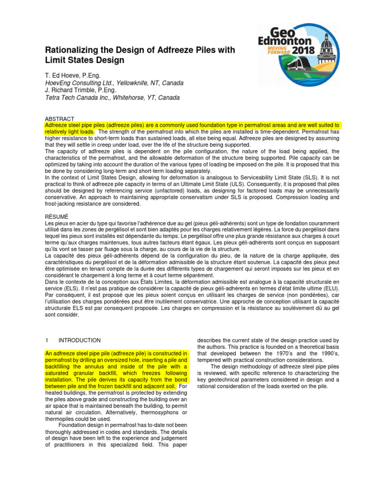 Adfreeze Piles | PDF | Deep Foundation | Creep (Deformation)