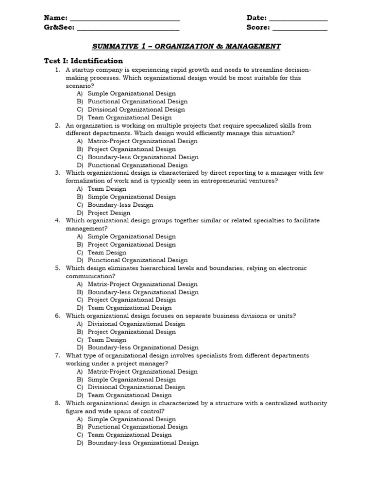 SUMMATIVE 1 - 4TH QUARTER Answer Sheet | PDF | Recruitment | Industrial And Organizational ...