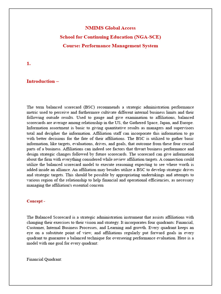 Performance Management | PDF | Goal | Performance Indicator