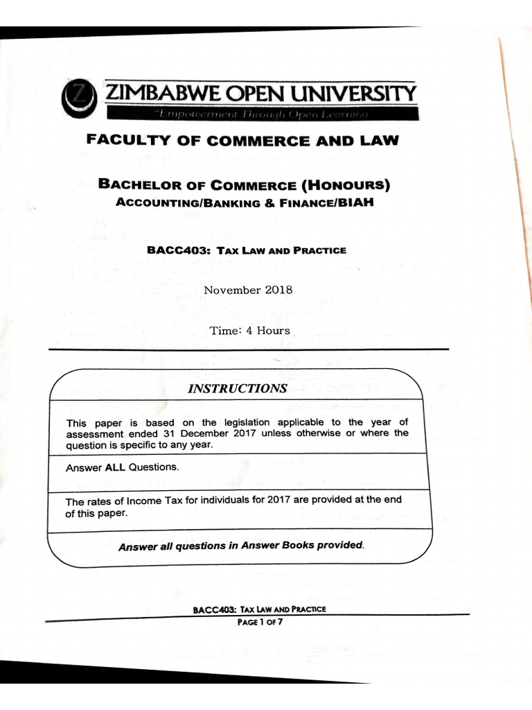 Bacc 403 Past Papers | PDF