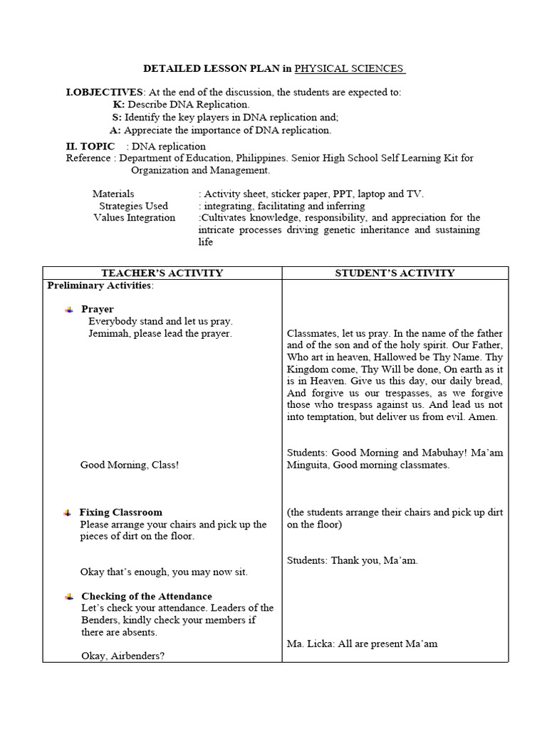 Final Demo Lesson Plaaannnnnn | PDF | Dna | Dna Replication