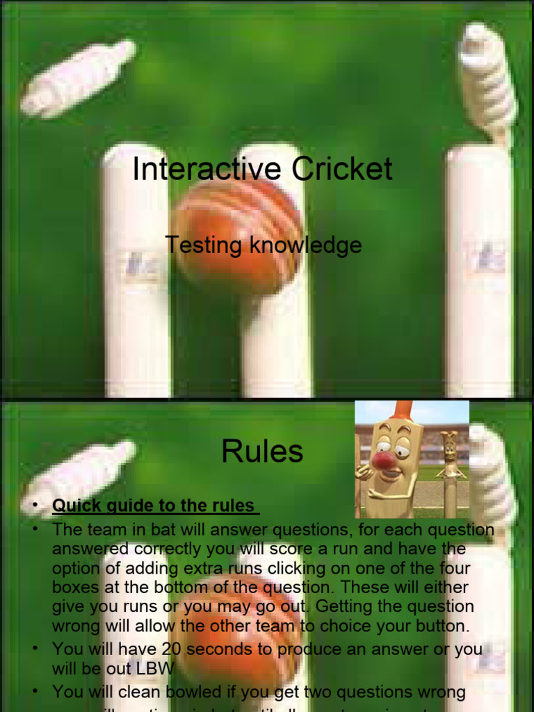 Interactive Cricket Quiz Rules | PDF | Human Anatomy | Soft Tissue