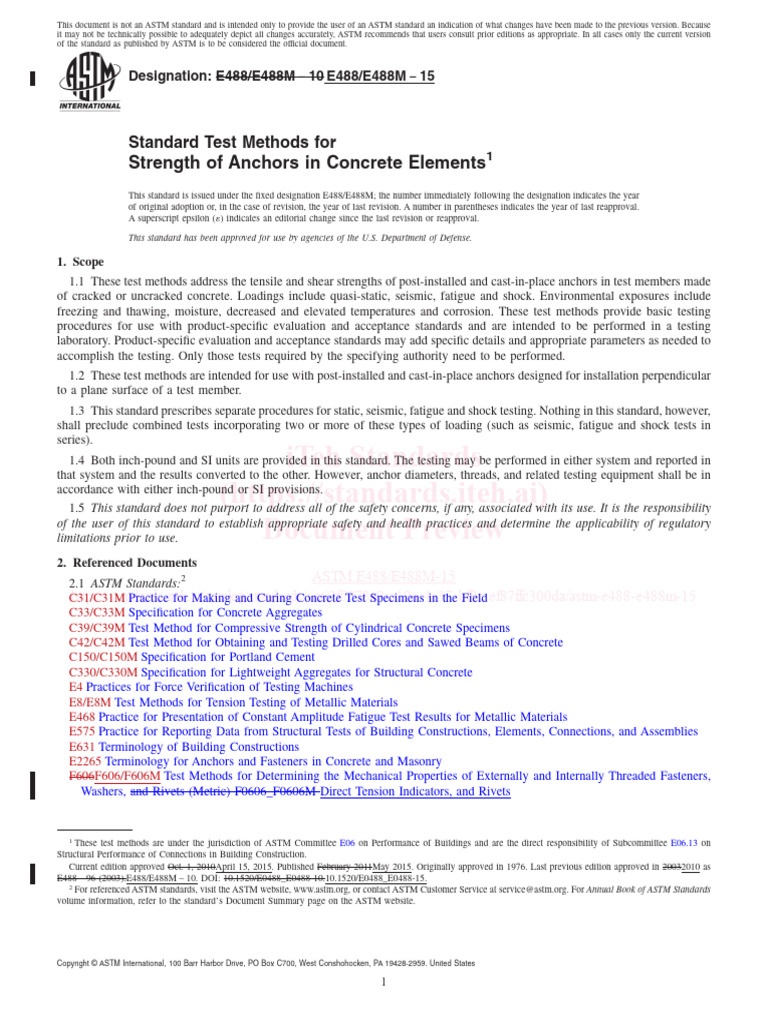 Astm E488 E488m 15 | PDF | Concrete | Fracture